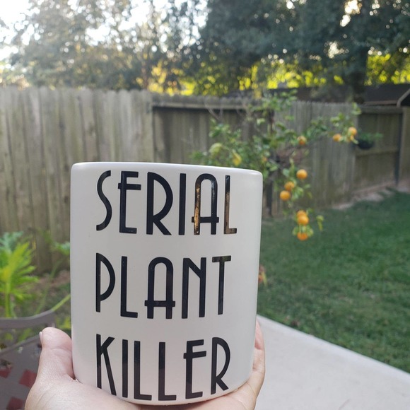 Handmade | Accents | Funny Serial Plant Killer Ceramic Planter For ...